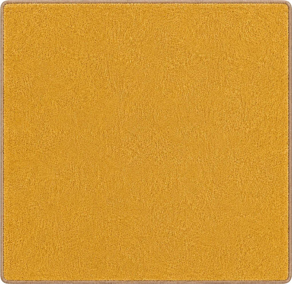 Vopi, Kusový koberec Eton Exklusive žlutý čtverec, 100x100, žlutá, obývací pokoj