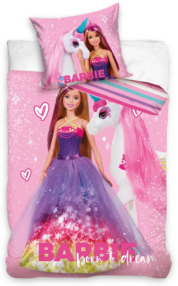 Dětské povlečení Barbie Princezna a jednorožec 140x200/70x90cm