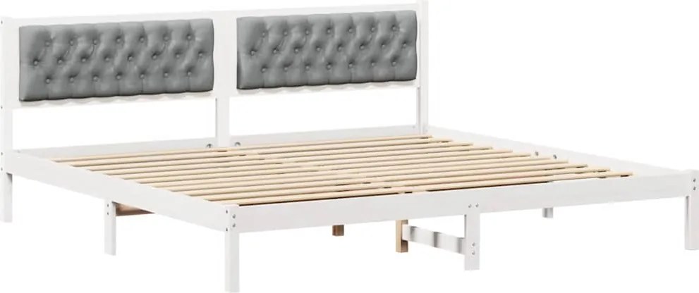 Rám postele Světle šedá 200 x 200 cm Masivní borové dřevo 3394237