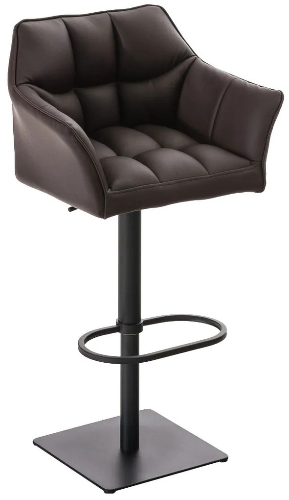 Barová židle Damas B1 ~ koženka, černý rám - Hnědá