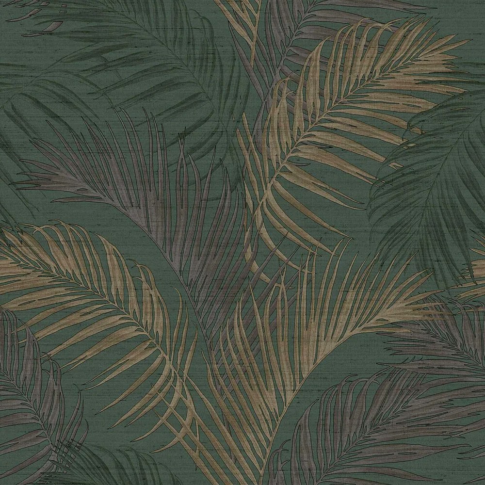 Luxusní zelená vliesová tapeta s palmovými listy, 33317, Tradizioni, Cristiana Masi by Parato