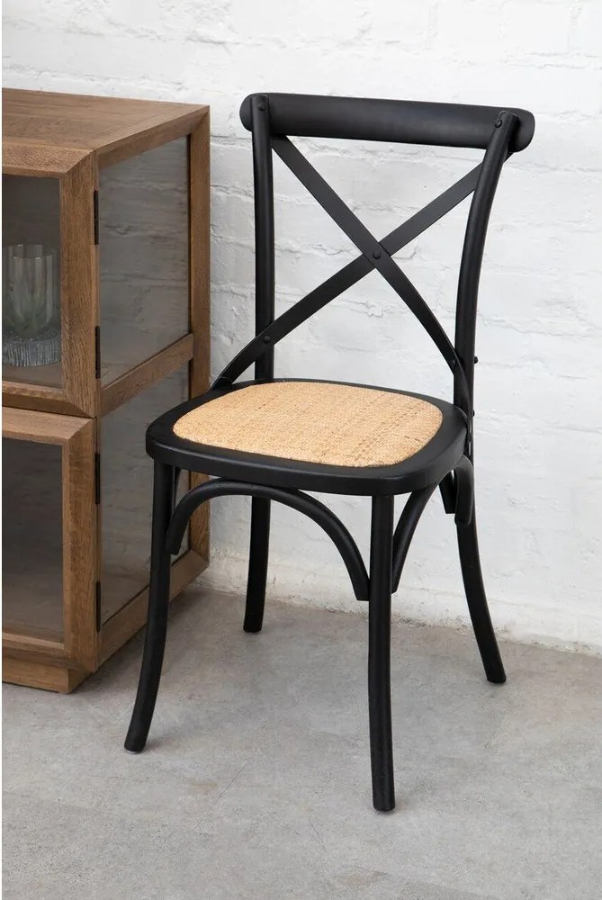 Černá jídelní židle z dubového dřeva Lyon – Premier Housewares