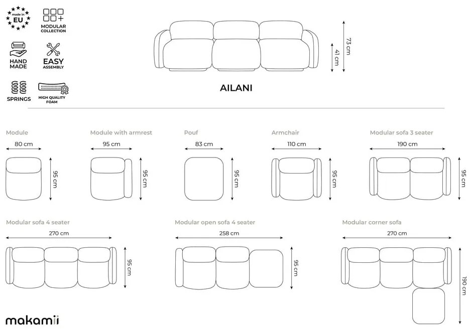 Béžová lenoška z textilie bouclé (pravý roh) Ailani – Makamii