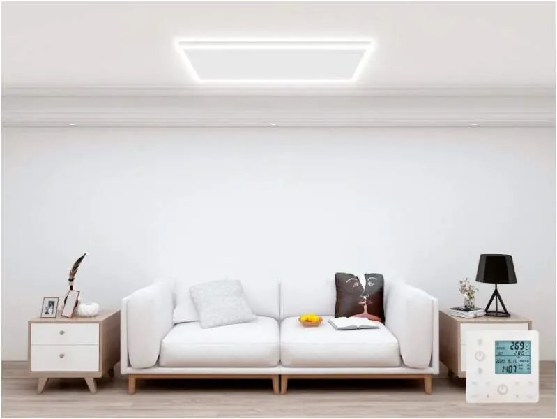 Stropní infrapanel ByeCold LED 800 W, 128 × 63 cm, WiFi, 20 m³