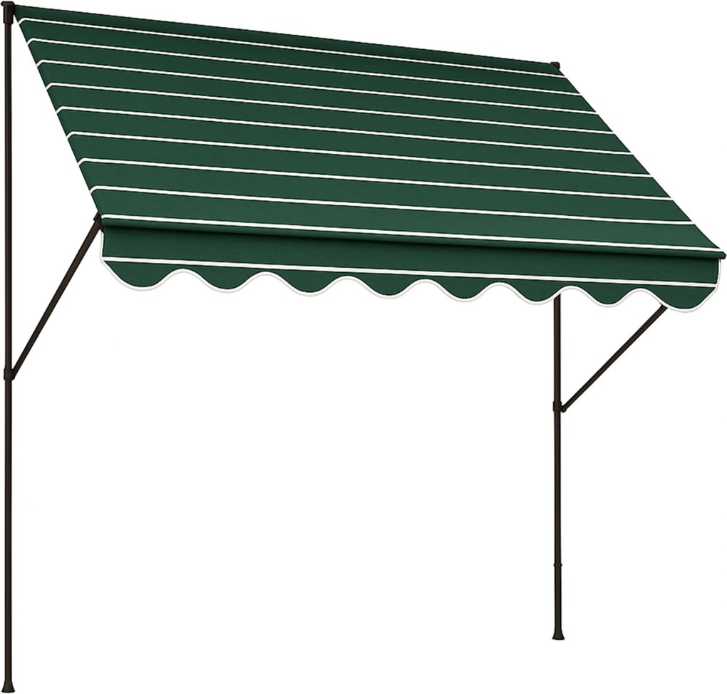 Upínací markýza Angerer (zelená s béžovými pruhy, 150 cm)