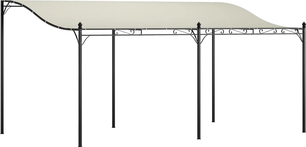 Outsunny Pergola s přístřeškem, voděodolná markýza, volně stojící zahradní pavilon, stínění pro terasu a zahradu, přibližně 3x5x2,5 m, krémově bílá |