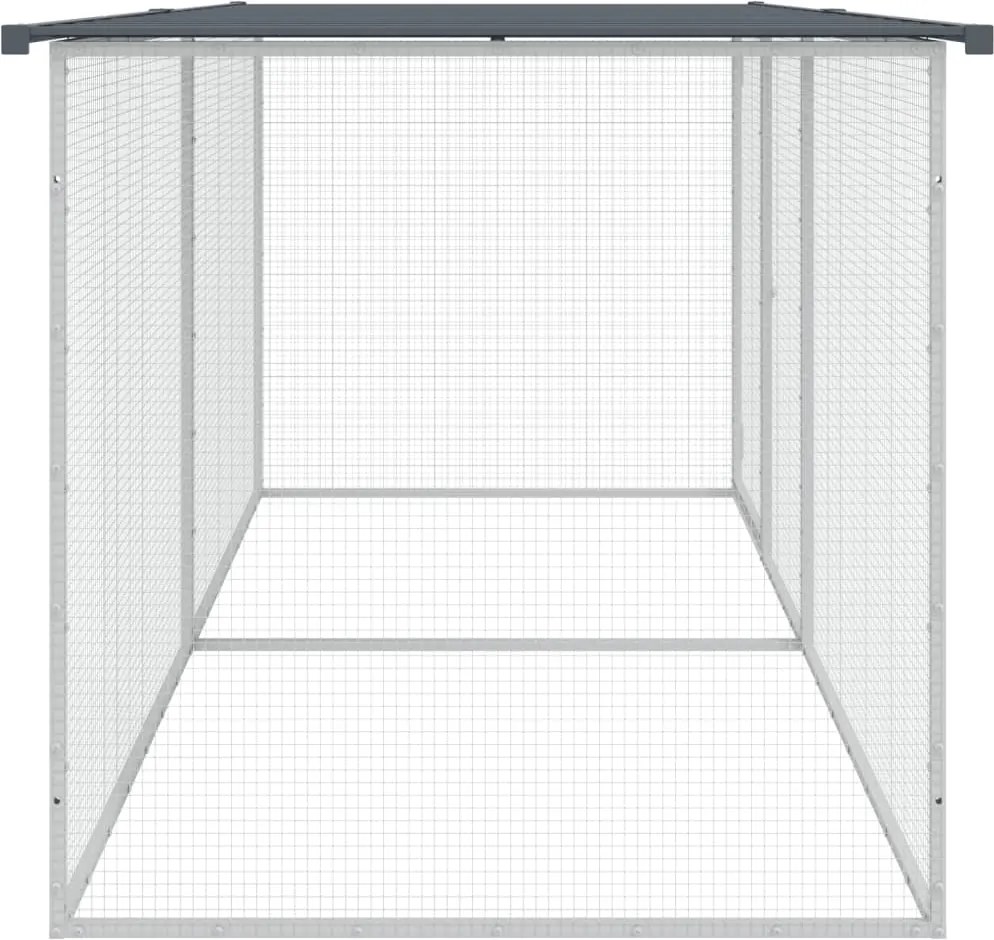 Klec pro kuřata se střechou antracitová 203 x 98 x 90 cm pozinkovaná ocel 3189049