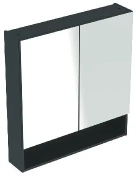 Geberit Selnova Square - Zrcadlová skříňka 850x788x175 mm, 2 dvířka, lávová mat 501.269.00.1