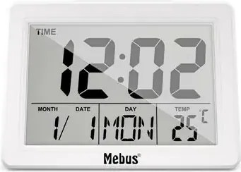 Mebus 25738 Quartz Alarm Clock / Budík / 3 x AAA