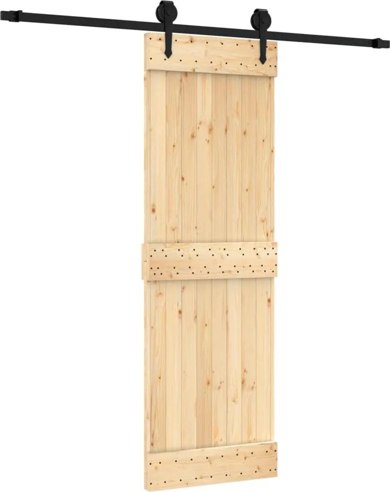 vidaXL Posuvné dveře s kováním 70 x 210 cm masivní borové dřevo [3203230]