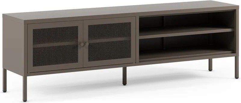 Šedý kovový TV stolek 160x50x35 cm Fayna – Marckeric