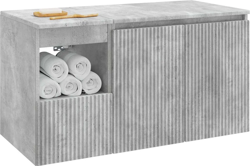 Sada koupelnového nábytku 2 ks Betonově šedá Kompozitní dřevo 3404117