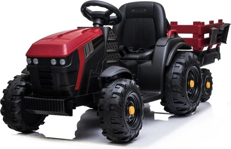 LEAN CARS Bateriový traktor s přívěsem BDM0925 EVA kola MP3 červený