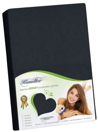 Bellatex Prostěradlo jersey černá rozměr 220x200 cm
