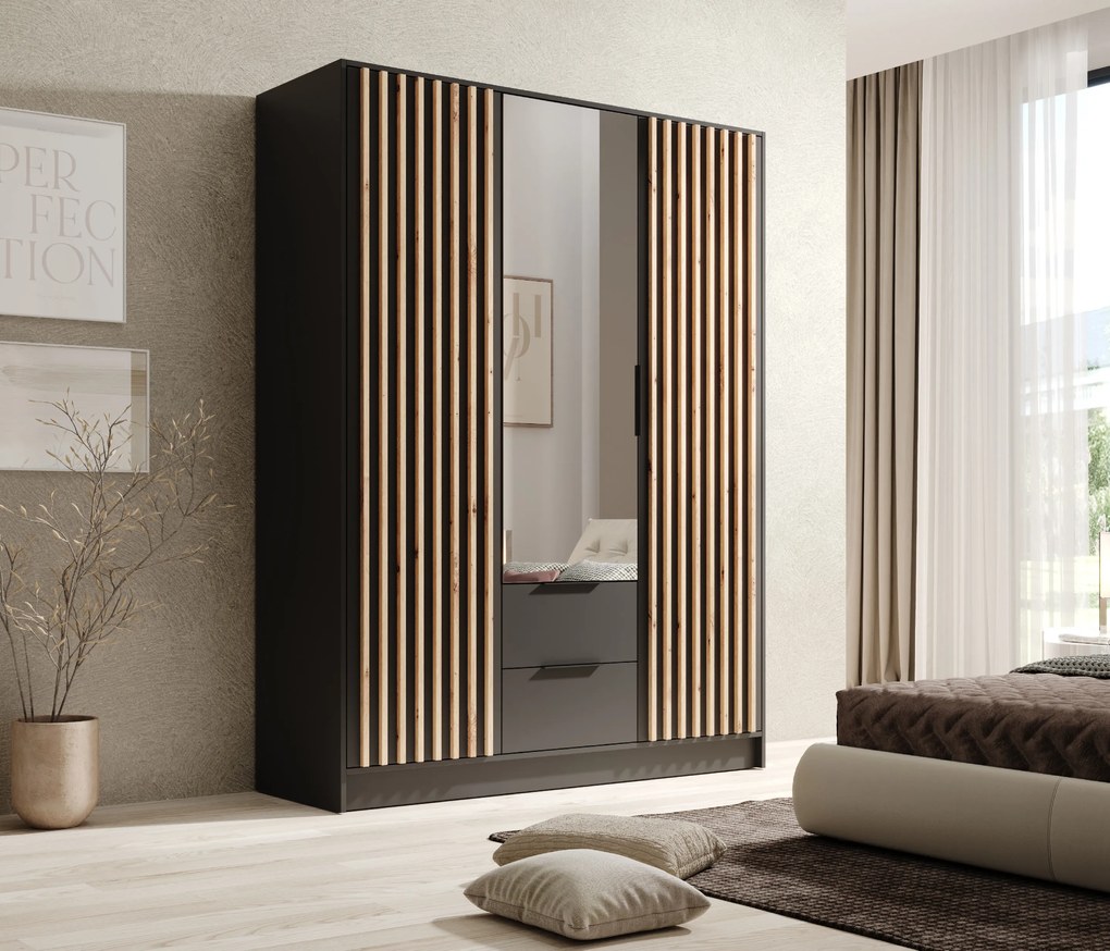 ADRK Furniture Skříň Neri 150 se zrcadly W-NER-150-B
