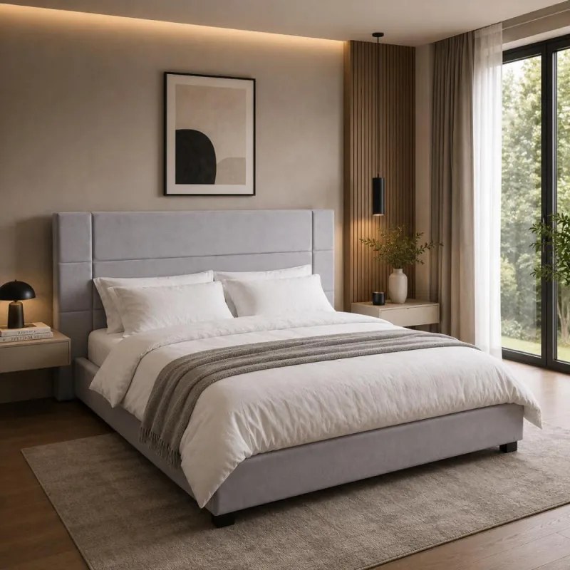 Postel s roštem, 180x200, tmavě šedá Velvet látka, BRIANA Kondela 0000415258