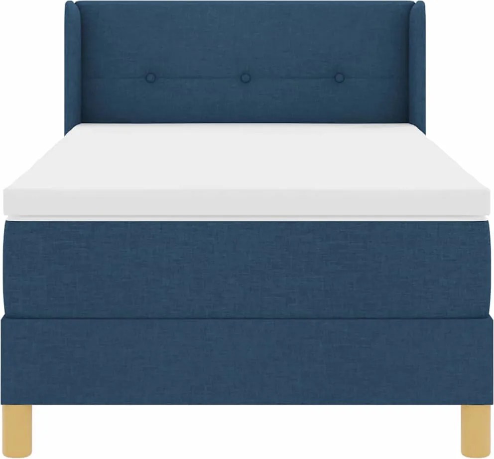 Postel s boxspringem s čelo Modrá 190 x 90 cm textil 3341271