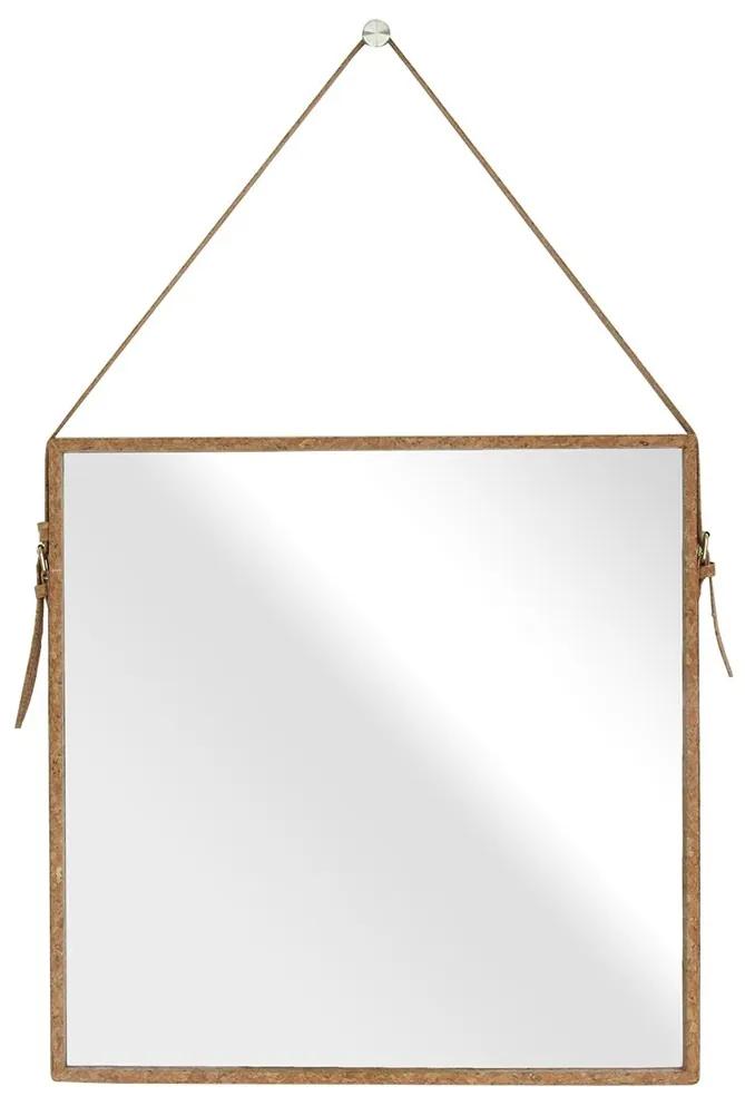 HOMEDE Nástěnné zrcadlo Tozal hnědé, velikost 50x50x3