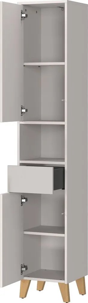 Krémová matná vysoká koupelnová skříňka 33x181 cm Arnea – Germania