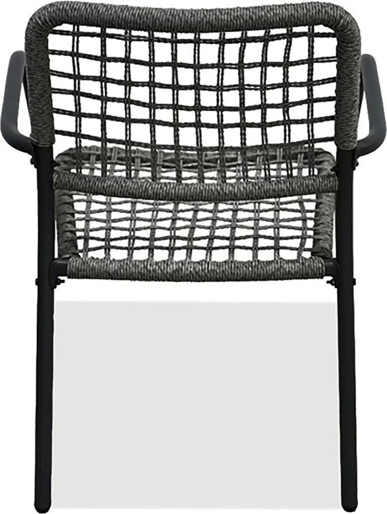 Balkónový set ROMIRA 1+2 - šedý polyratan / šedá kovová konstrukce