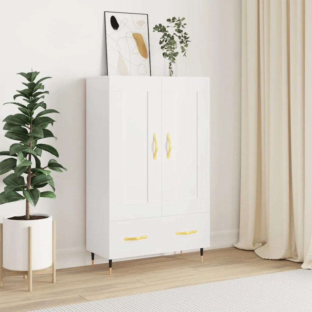Skříň highboard bílá 69,5 x 31 x 115 cm kompozitní dřevo