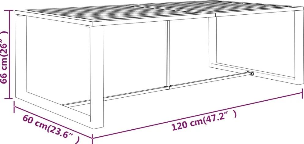 vidaXL Venkovní jídelní stůl antracitový 120 x 60 x 66 cm hliník [318312]