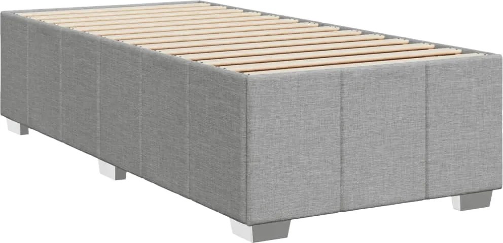 Rám postele bez matrace světle šedý 90 x 200 cm textil 3284804