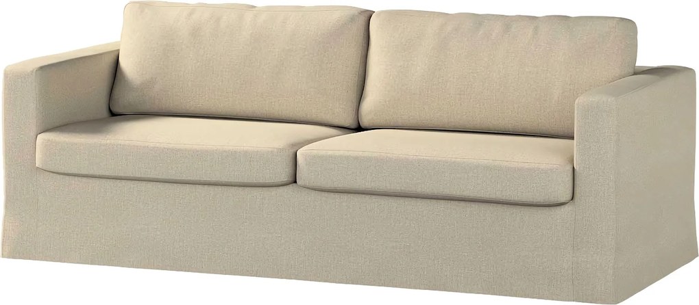 Potah na pohovku IKEA Karlstad 3-místná, nerozkládací, dlouhý barva béžová látka pletený vzor