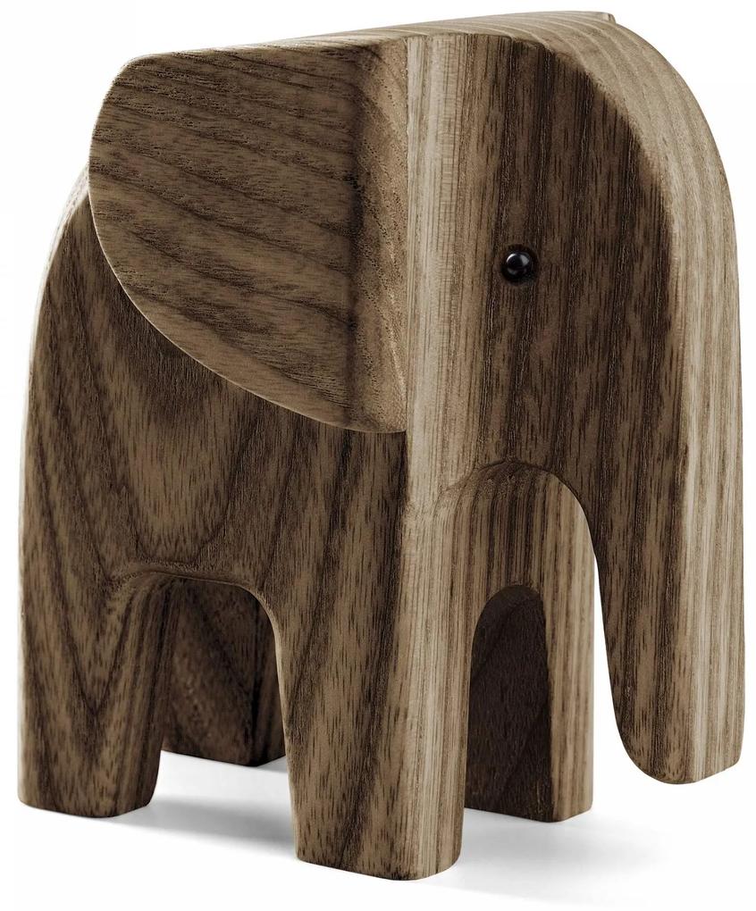 novoform Dřevěný slon Elephant Smoke Stained Ash, hnědá barva, dřevo