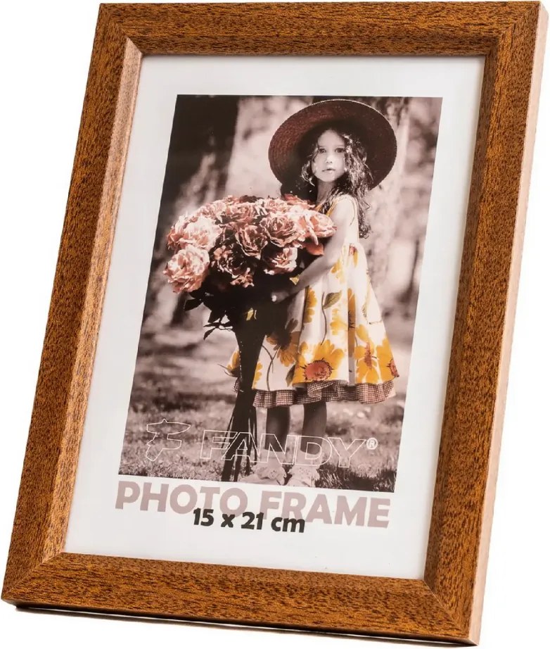 FANDY Dřevěný fotorámeček Bevel 15x21 3 tmavě hnědý