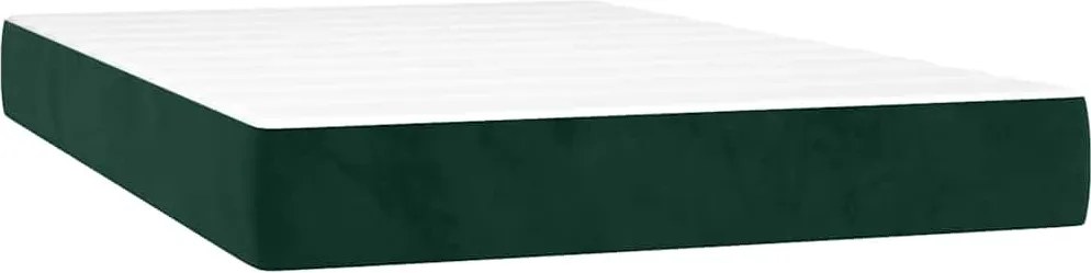 Box spring postel s matrací tmavě zelená 120 x 200 cm samet 3143196