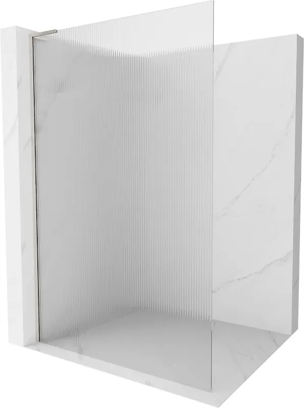 Mexen Kioto L, sprchová zástěna Walk-In 100 x 200 cm, 8mm sklo s žebrovým vzorem, broušená ocel profil, 800-100-103-97-09