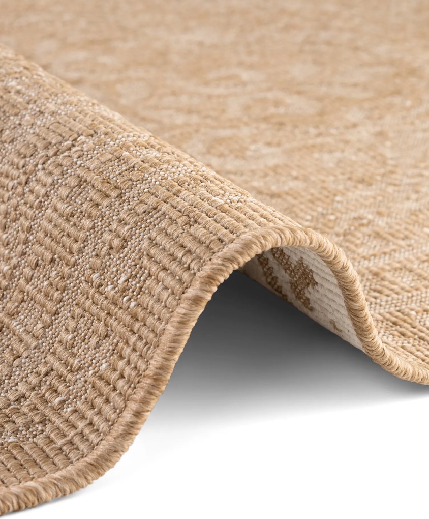 NORTHRUGS, Koberec běhoun Duet Rosel 106252 Beige/White - na ven i na doma, 80x250, béžová, chodba / předsíň