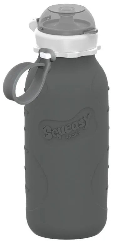 Squeasy Gear Silikonová láhev 480 ml Šedá