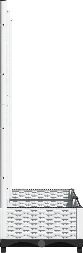 Zahradní truhlík s treláží bílý 80 x 40 x 121,5 cm PP 153281