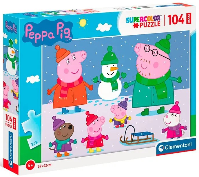 Clementoni - Puzzle Maxi 104 Prasátko Peppa