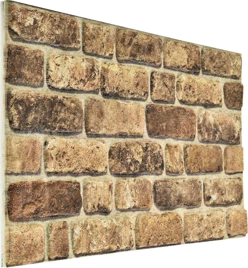 Nástěnné panely 10 ks 100 x 50 cm Tmavý písek EPS pěna 332926