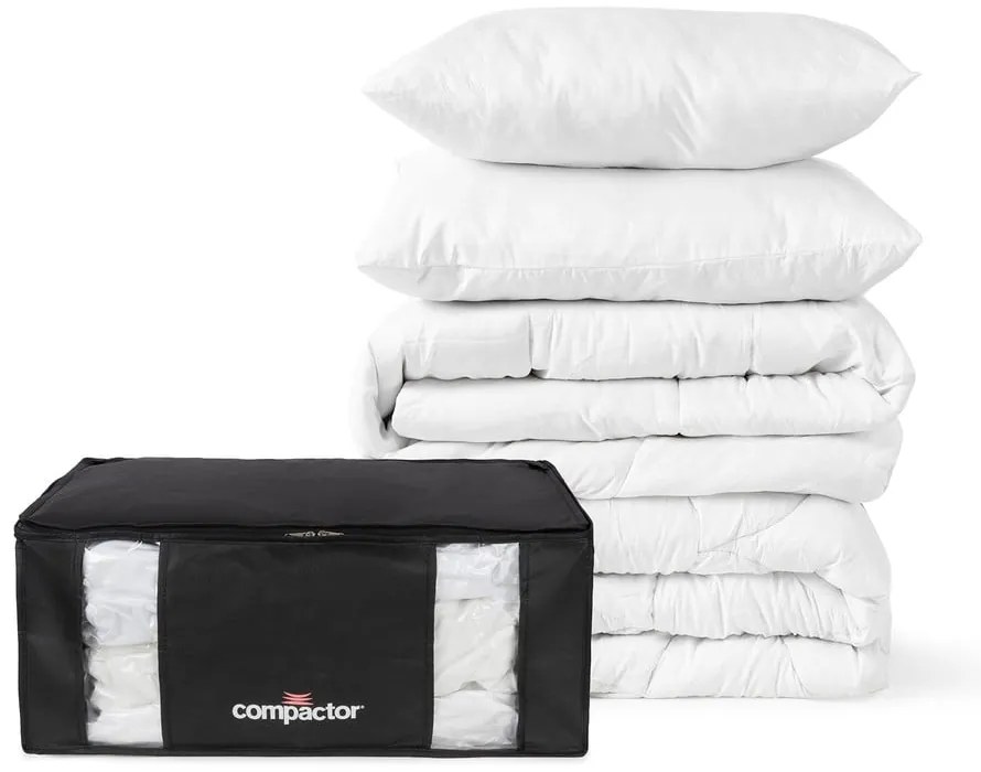 Černé vakuové plastové úložné boxy v sadě 3 ks 65x45x27 cm Black Edition – Compactor