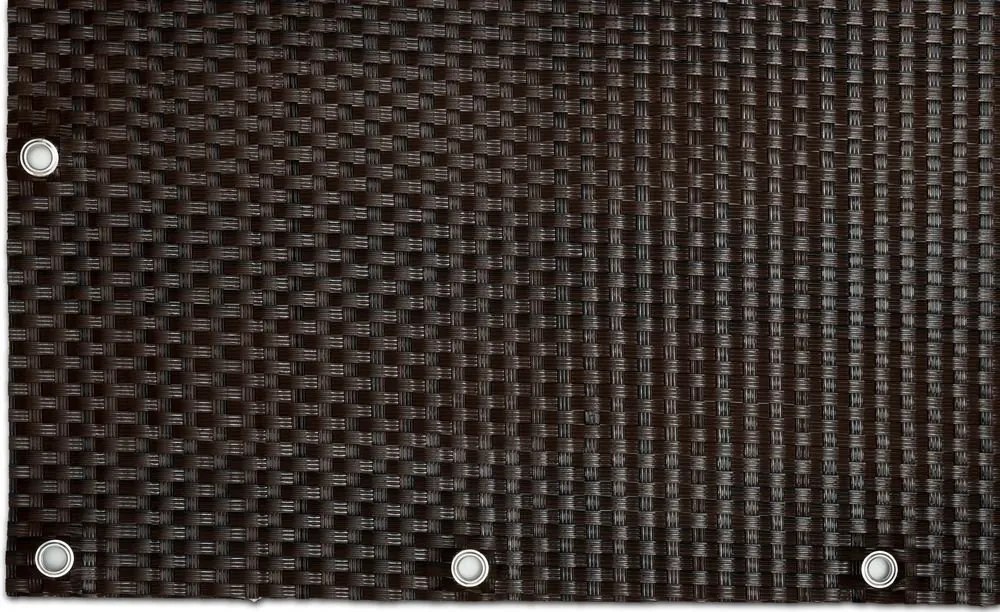 Balkonová zástěna - umělý ratan, 0,8x7m - černá