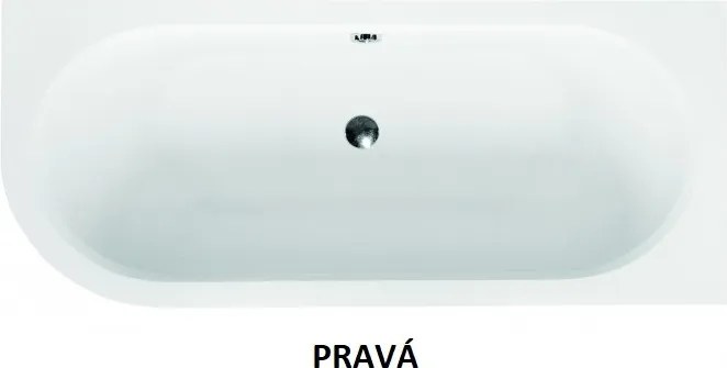 Besco Avita asymetrická vana 160 x 75 cm pravá bílá VANAVIT160P