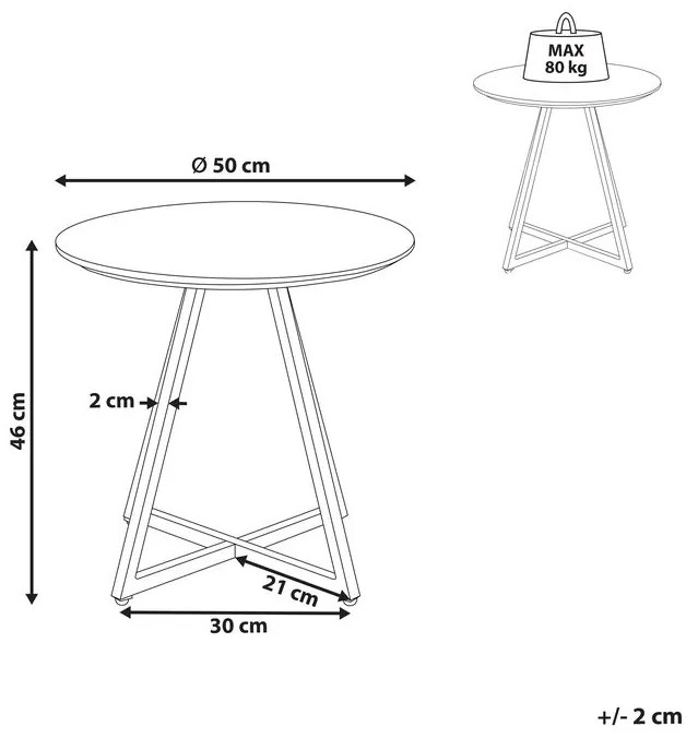 Příruční stolek Angelique (světlé dřevo). 1077750