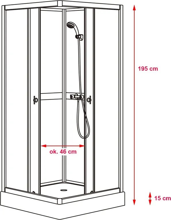 BPS-koupelny Sprchový box WSH309A GREY 80x80
