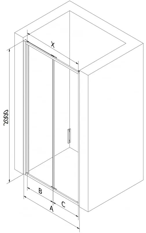 Mexen Exo, skládací dveře do otvoru 80x200 cm, 6mm čiré sklo, chromový profil, 816-080-000-01-00