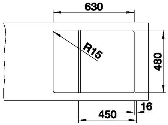 Blanco Elon 45 S Granitový dřez s odkapem oboustranné provedení, odkapávací mřížka, 65x50cm, bílá 524828