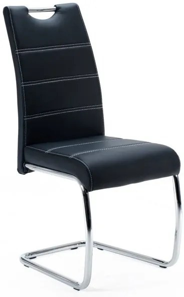 Jídelní židle Flora, černá ekokůže