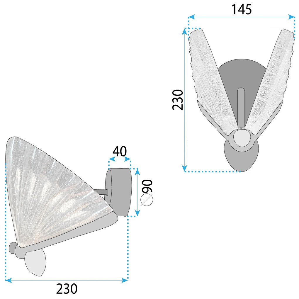 Toolight Moderní nástěnné LED osvětlení Motýl D28 LHJ104-1W LIGHT růžová zlatá