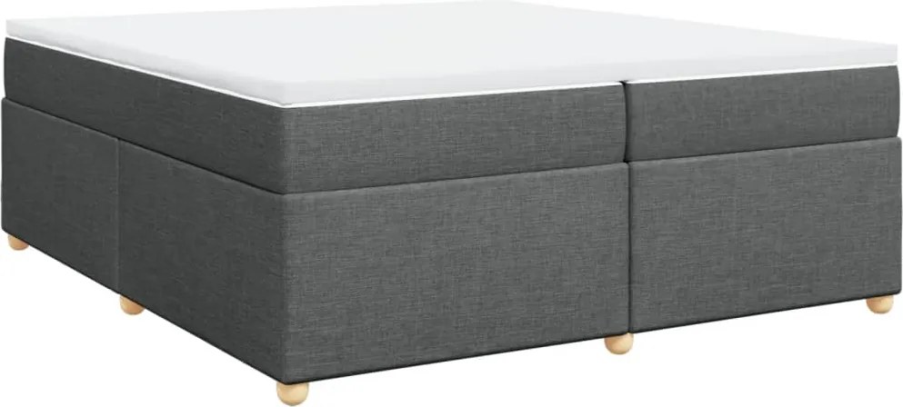 Box spring postel s matrací tmavě šedá 200x200 cm textil 3285402