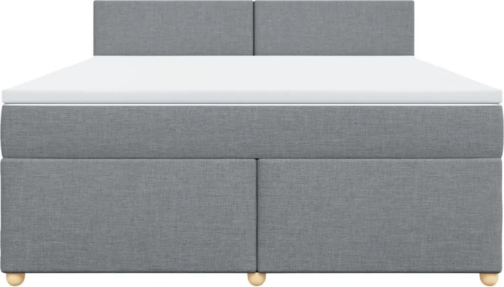 Box spring postel s matrací světle šedá 180 x 200 cm textil 3286752