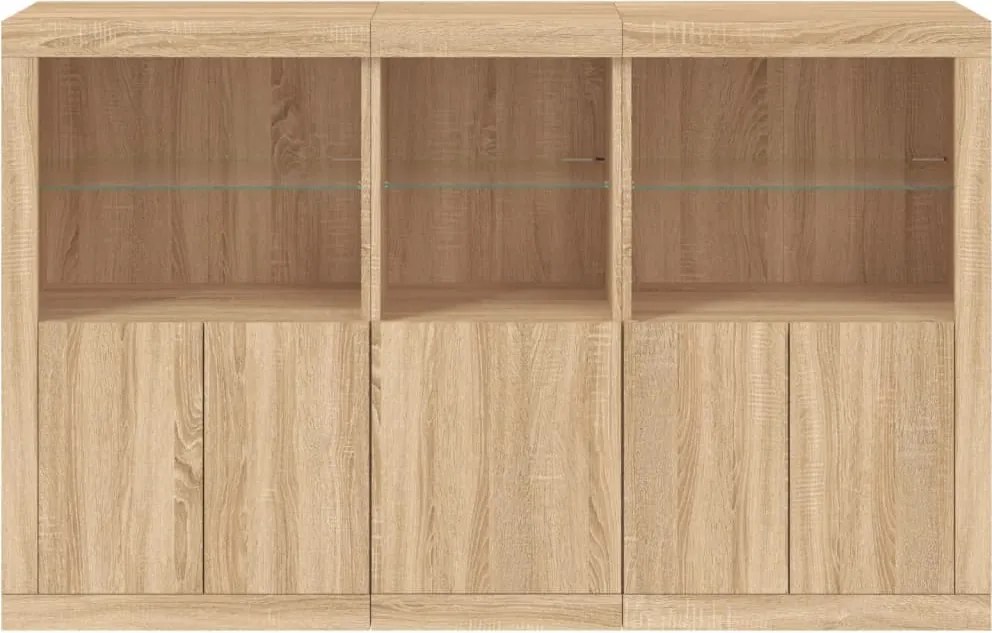 Příborník s LED osvětlením dub sonoma 162 x 37 x 100 cm 3209144