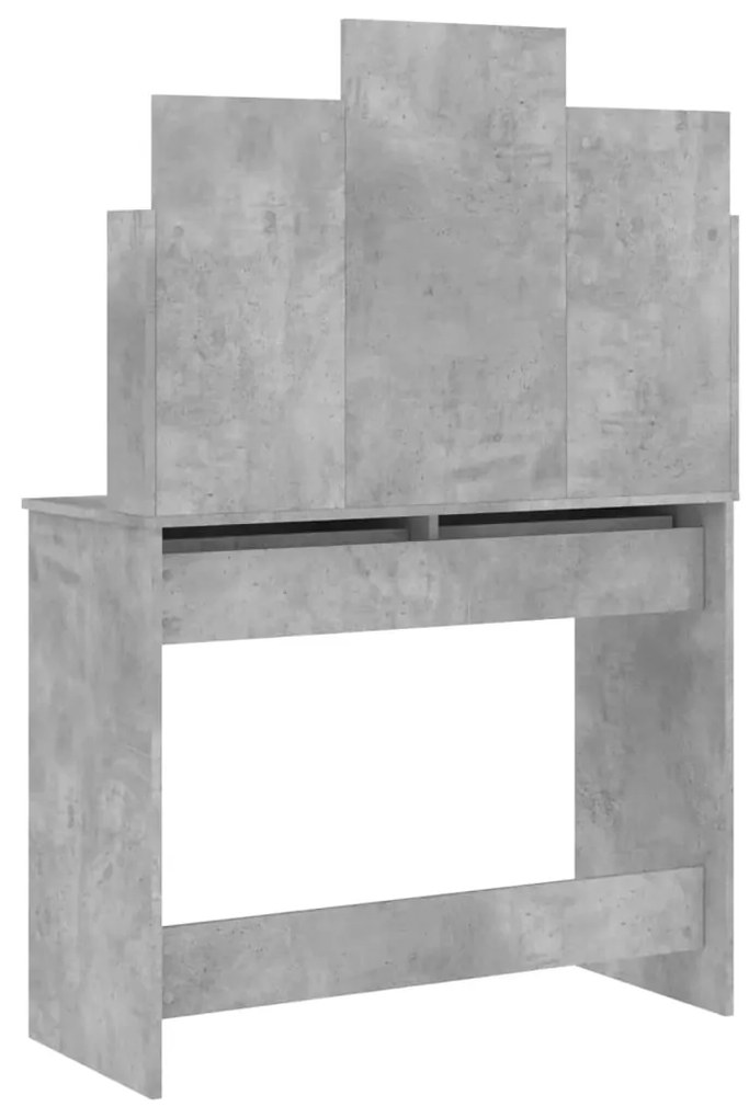 Toaletní stolek se zrcadlem betonově šedý 96 x 39 x 142 cm - Default Title